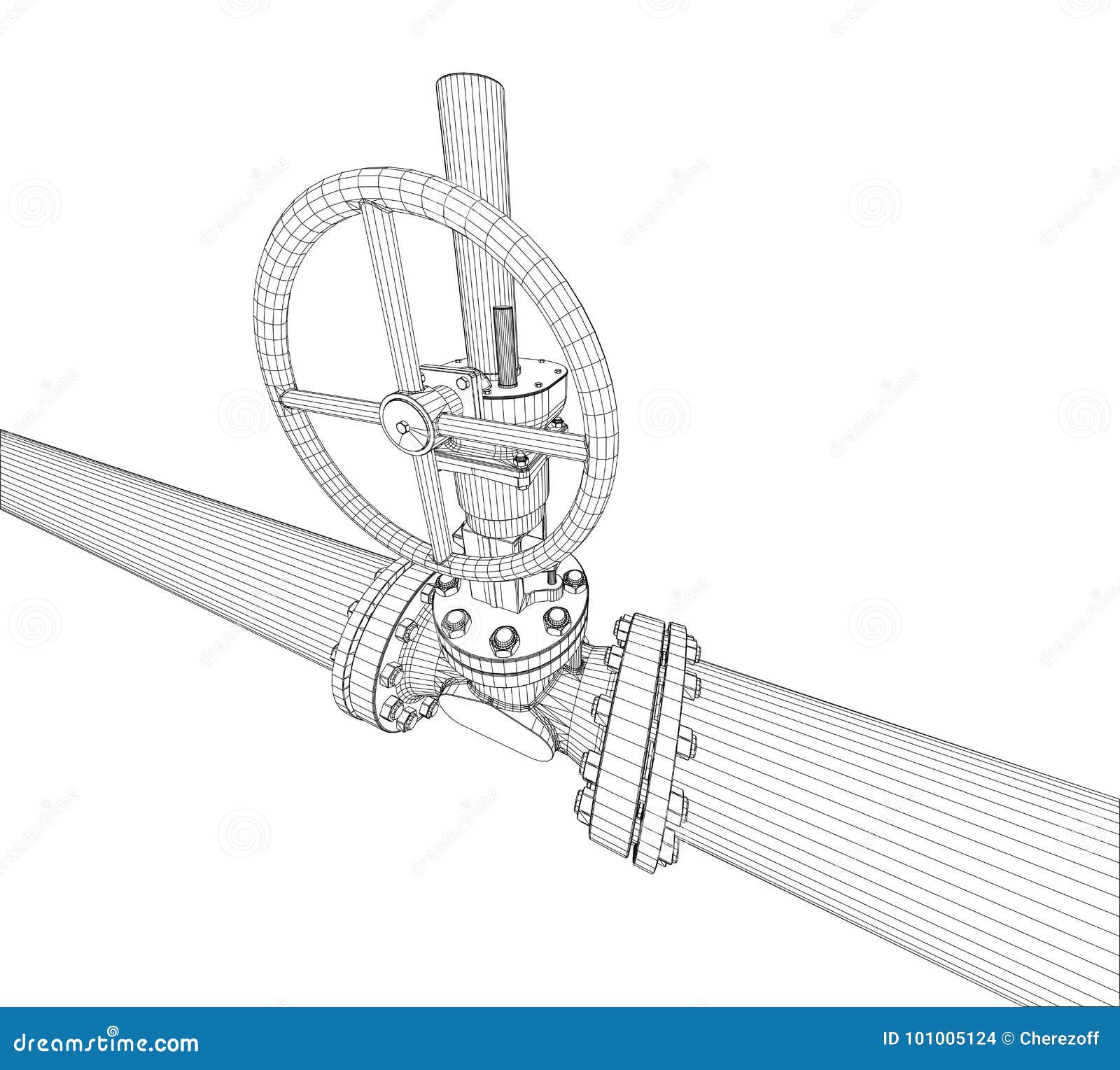 Industrial Valve. Vector Rendering of 3d Stock Vector - Illustration of ...