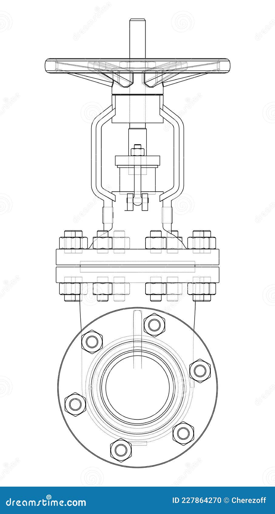Industrial Valve. Vector Rendering of 3d Stock Vector - Illustration of ...