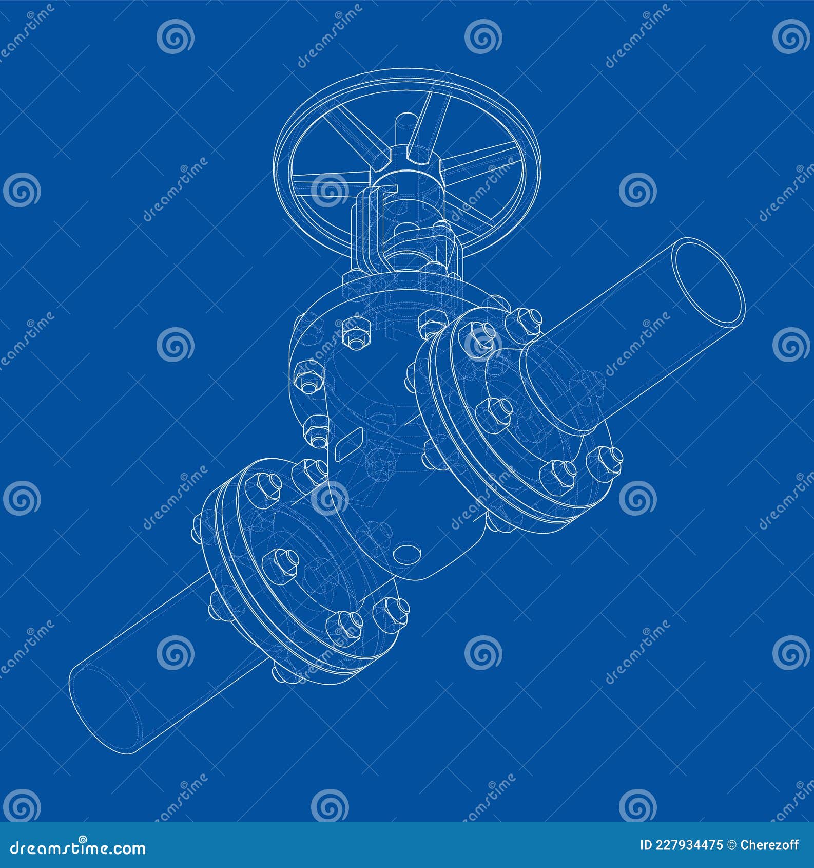 Industrial Valve. Vector Rendering of 3d Stock Vector - Illustration of ...
