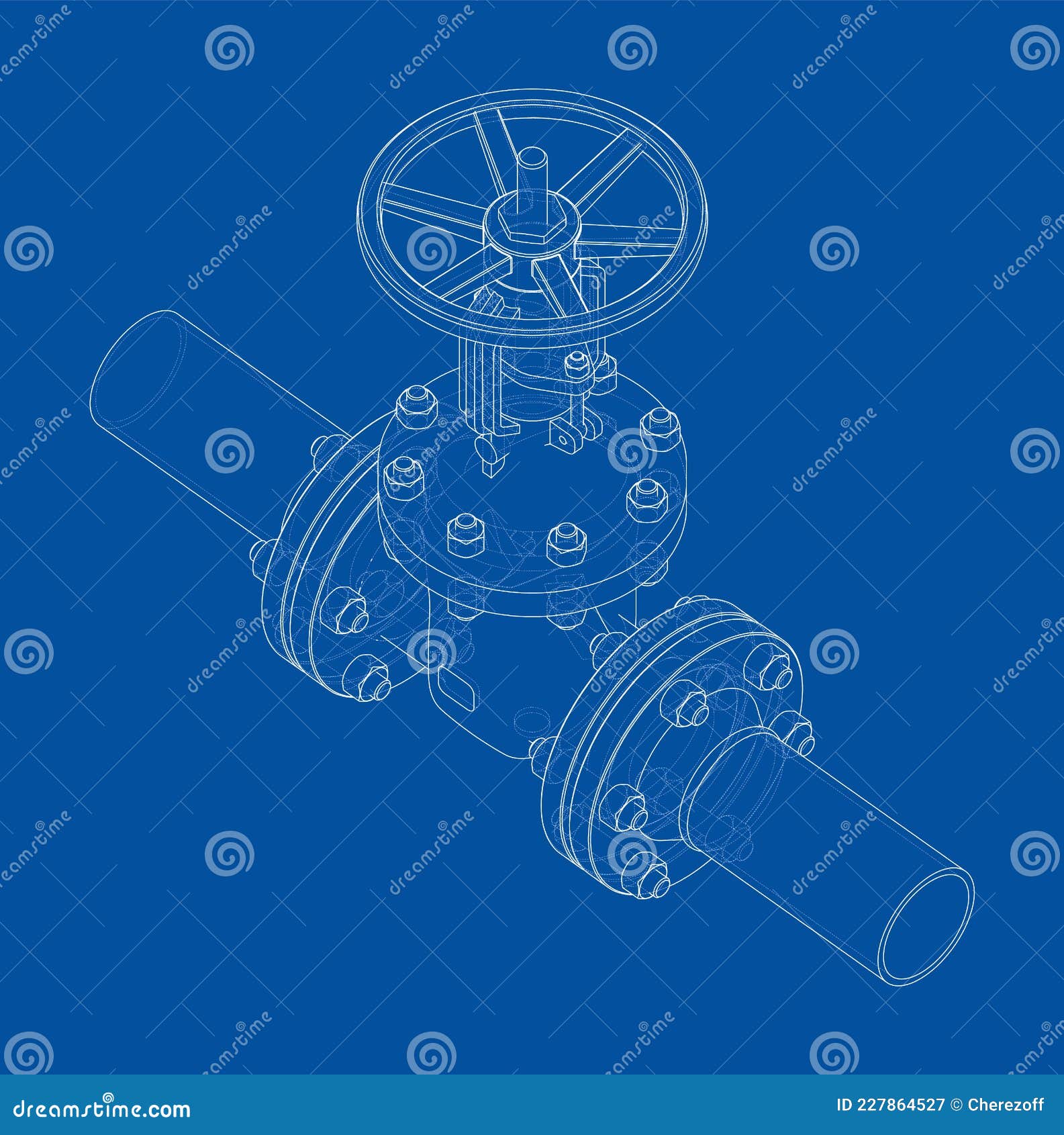 Industrial Valve. Vector Rendering of 3d Stock Vector - Illustration of ...