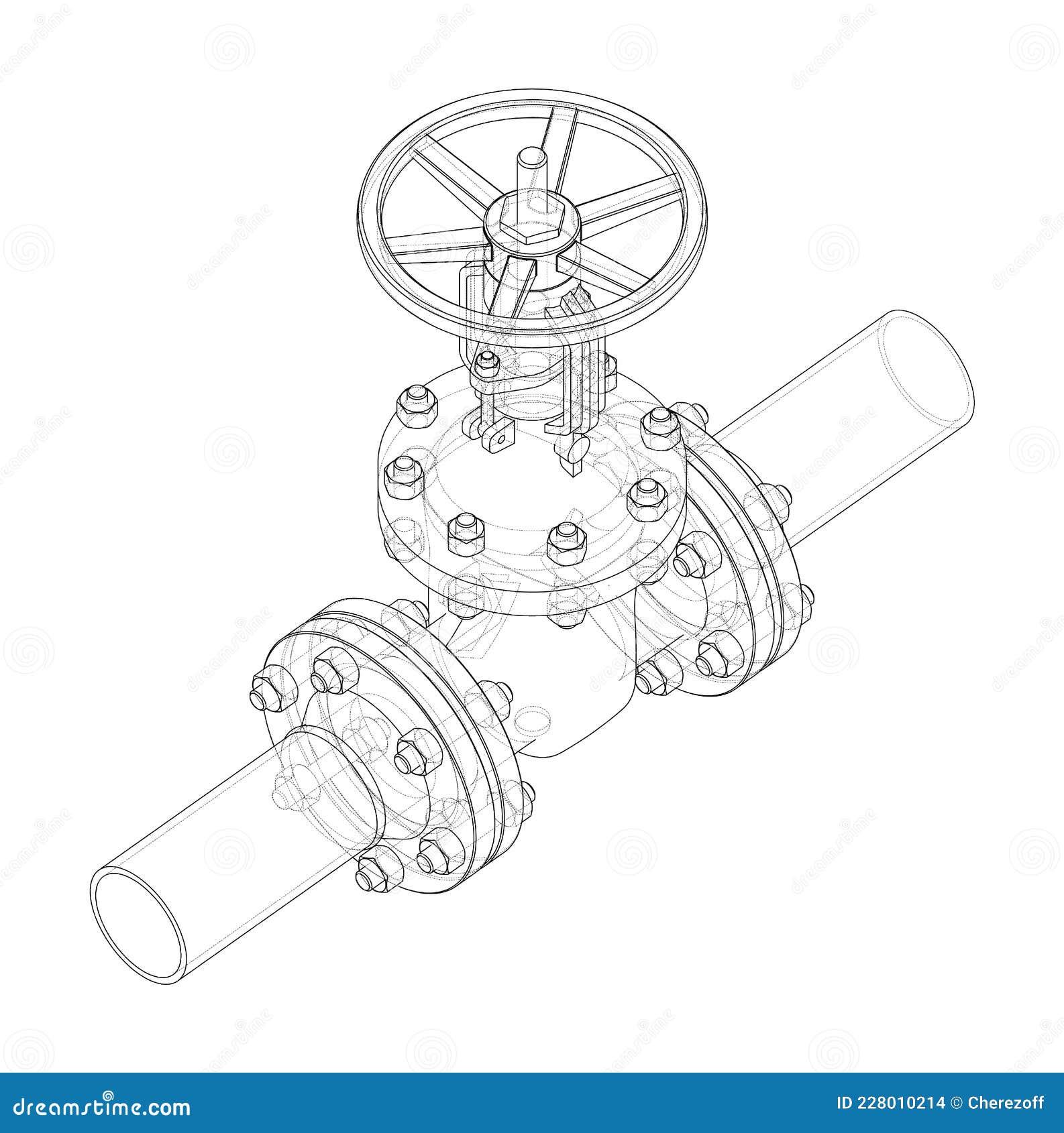 Industrial Valve. Vector Rendering of 3d Stock Vector - Illustration of ...