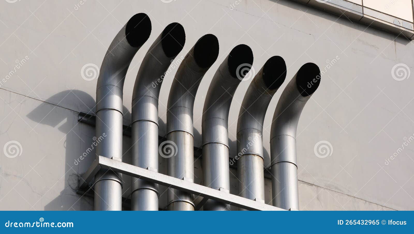 Industrial Vent Pipes on Building Facade Stock Image - Image of outside ...