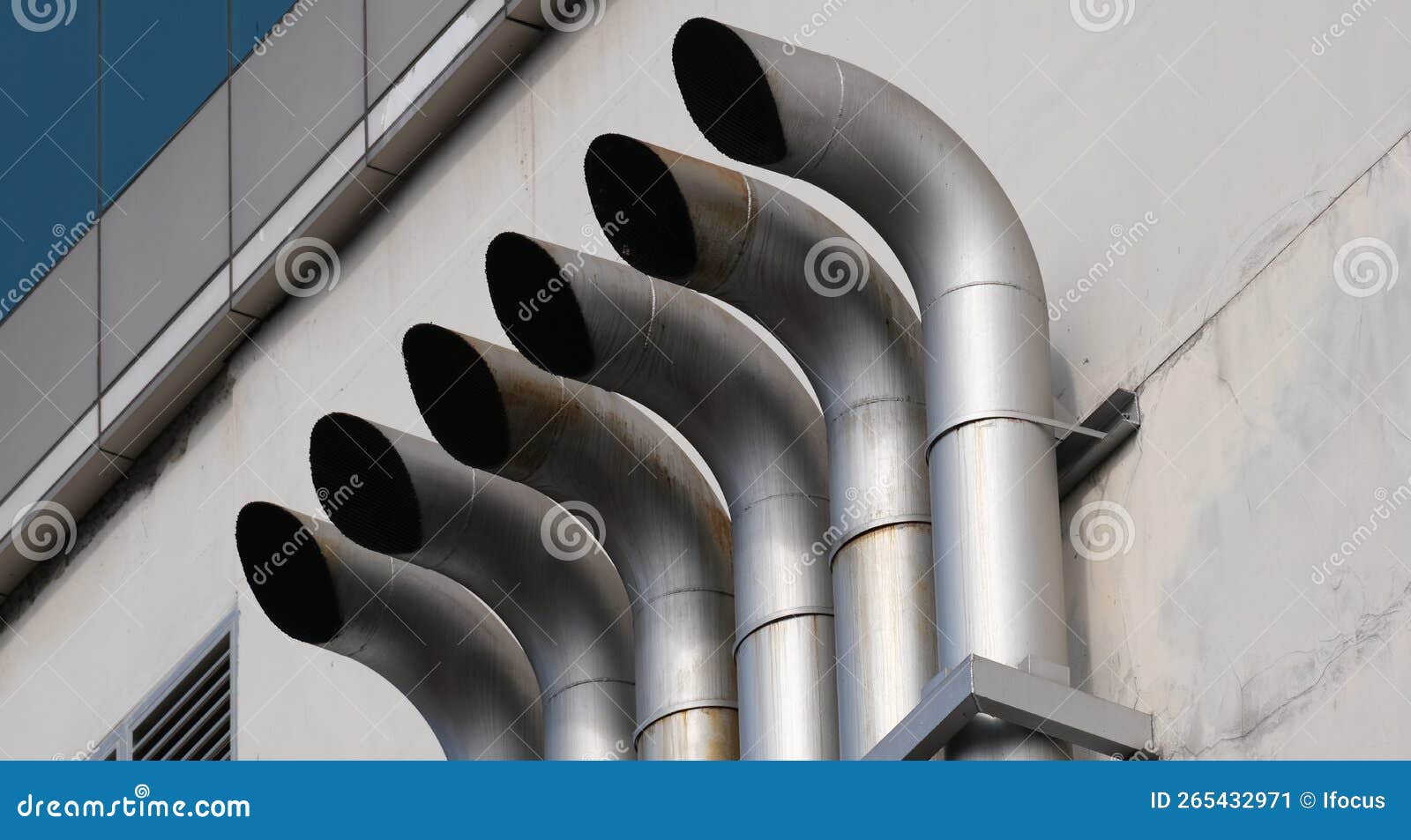 Industrial Vent Pipes on Building Facade Stock Image - Image of outer ...