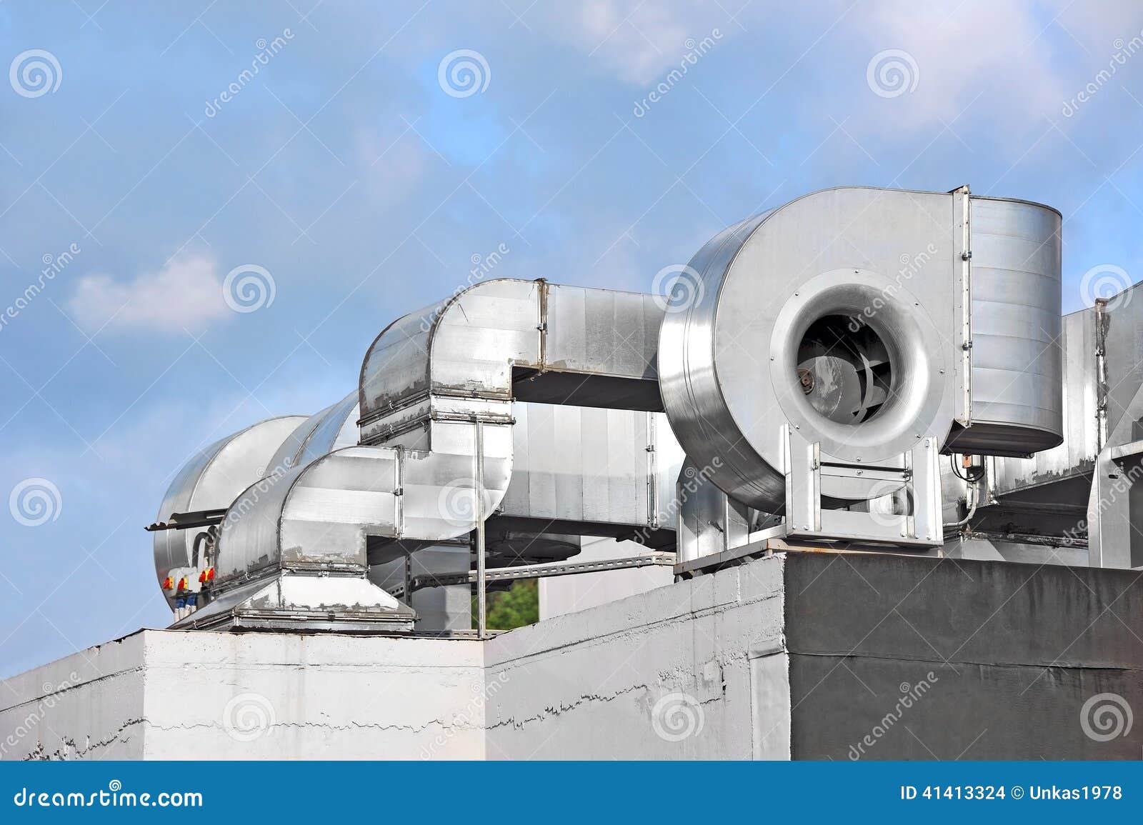 Industrial Ventilation System Stock Photo - Image of compressor ...