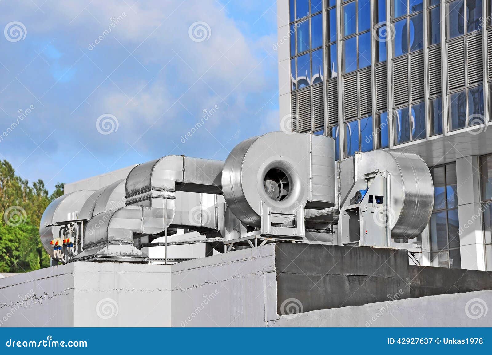 Industrial Ventilation System Stock Image - Image of compressor, metal ...