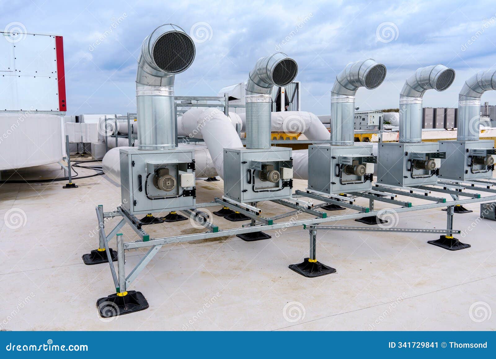 Industrial Ventilation Units on Rooftop System Stock Image - Image of ...
