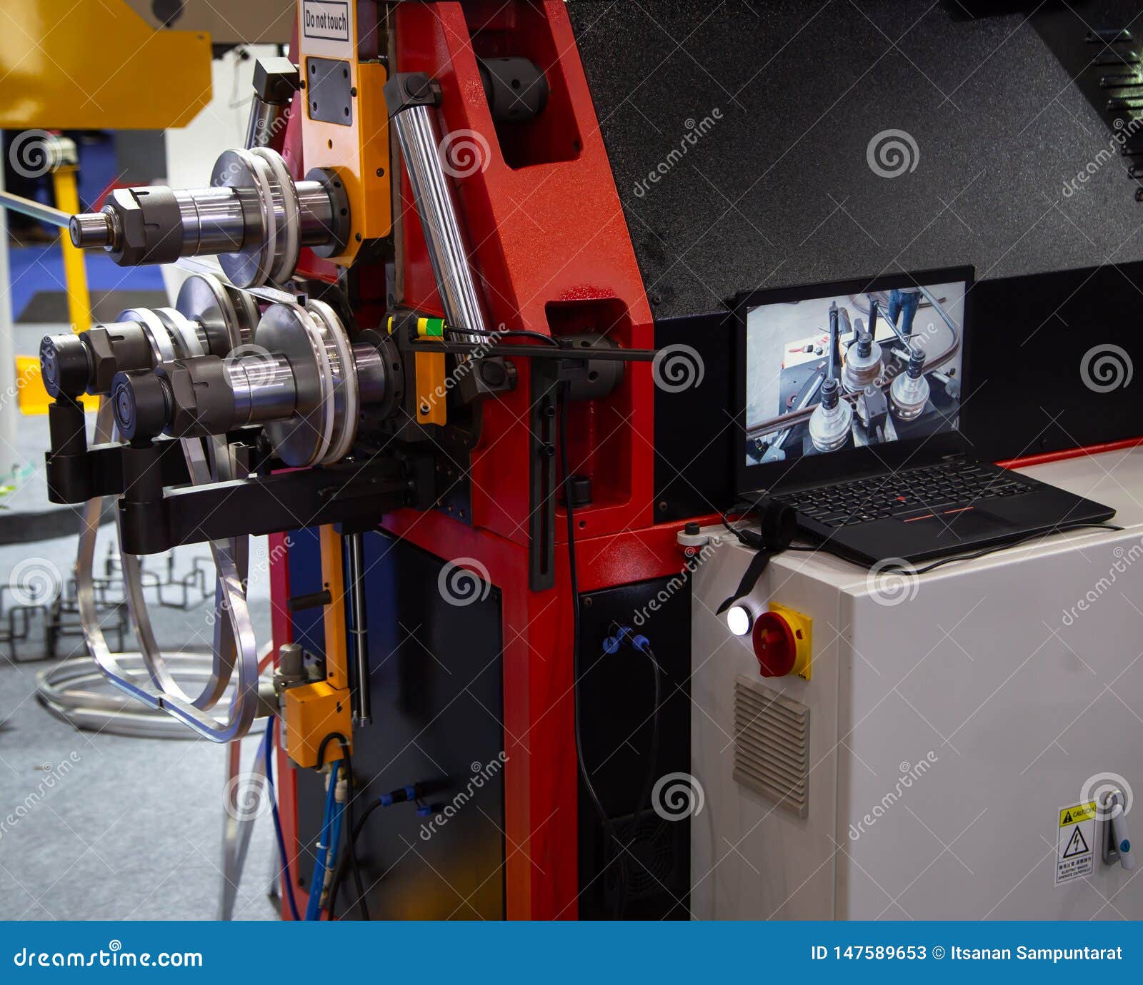Vertical Steel Round Bending Machine Stock Image - Image of machinery ...