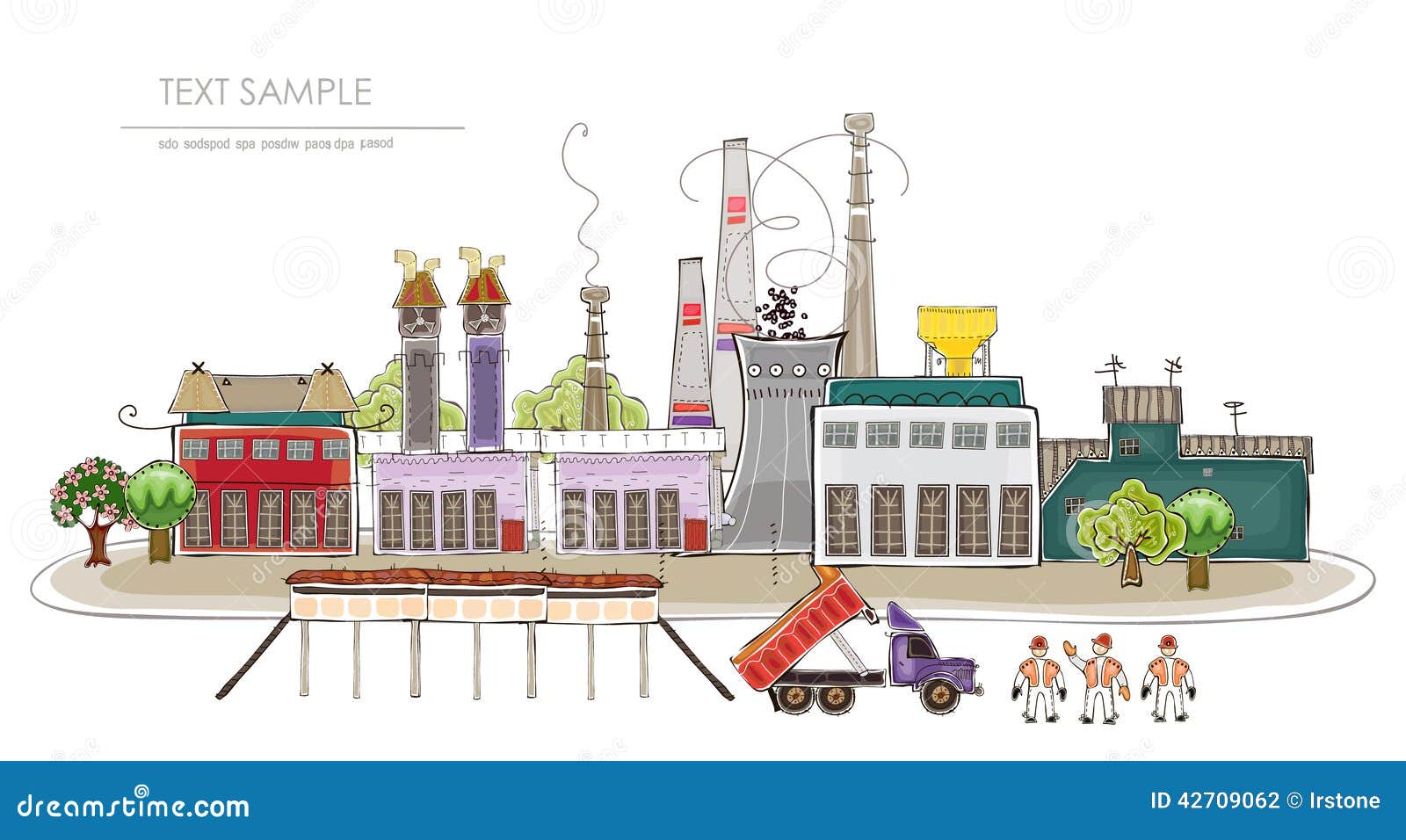 Industrial View Illustration, Factory Royalty-Free Cartoon ...