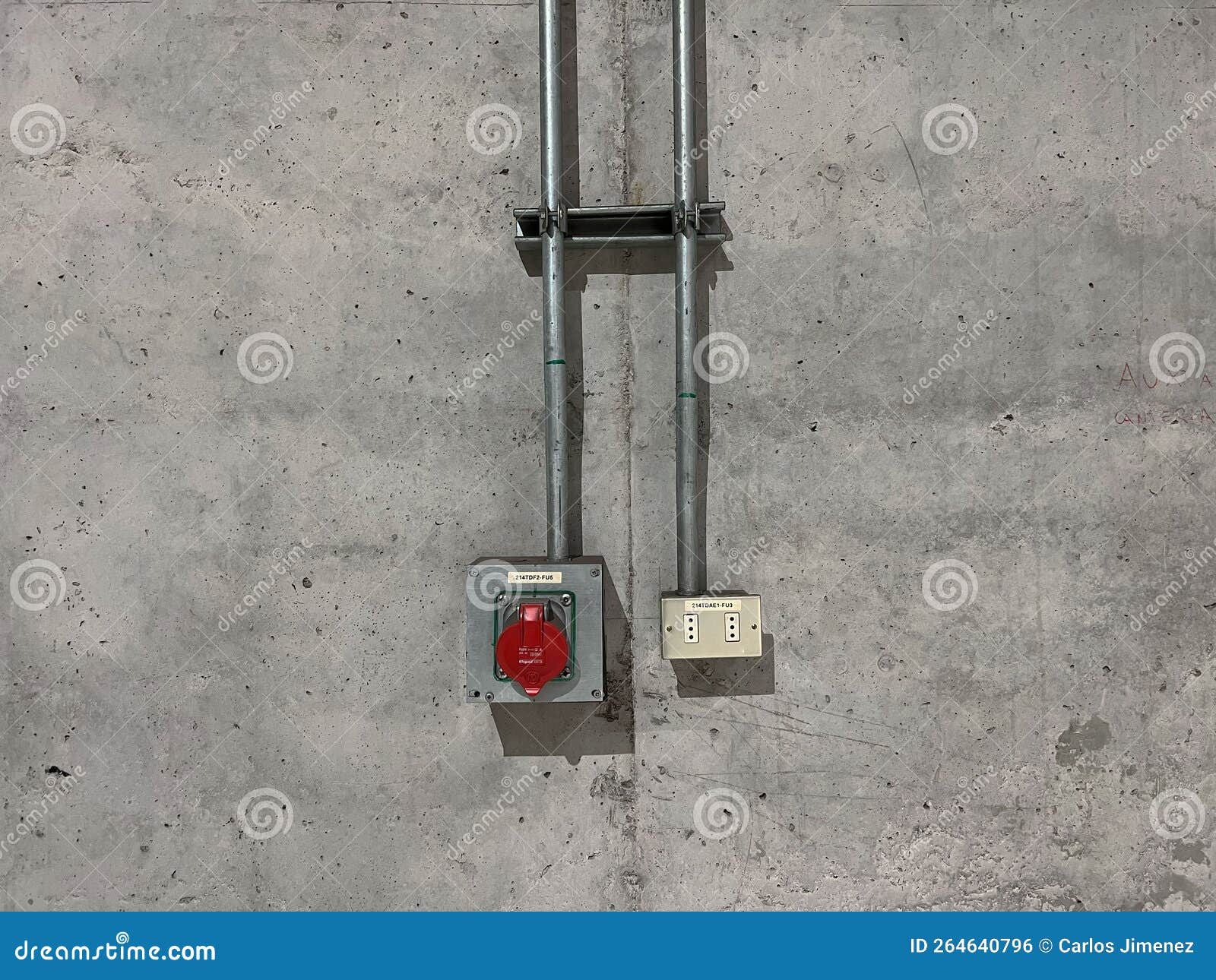 Industrial Wall Socket Over Concrete Textured Wall Stock Photo - Image ...