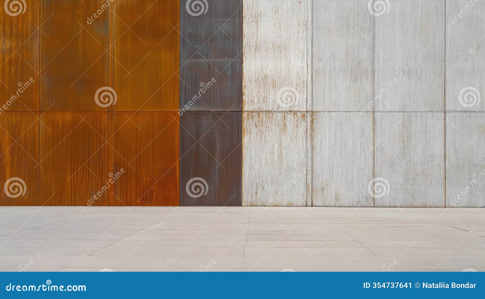 Industrial Wall Texture with Weathered Metal Panels and Concrete Surface Stock Image - Image of ...