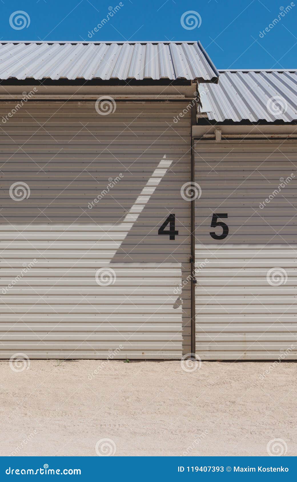 Industrial Warehouse Building with Numbers on the Wall. Abstract ...