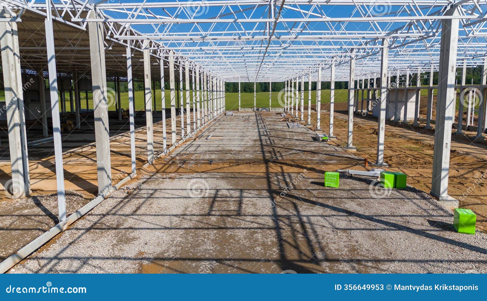 Industrial Warehouse Construction Site Stock Image - Image of business ...