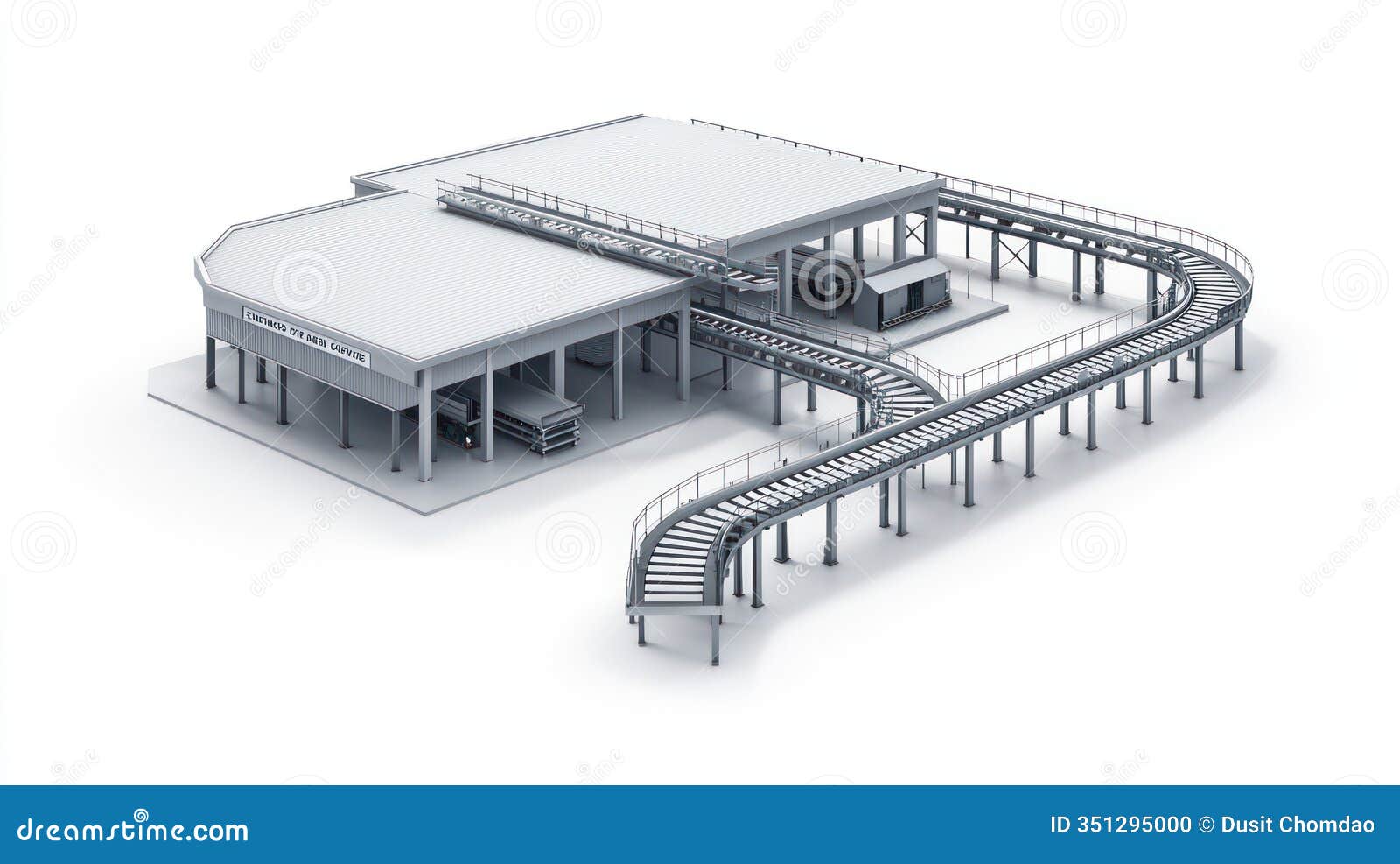 Industrial Warehouse Design Featuring Loading Dock and Conveyor System ...