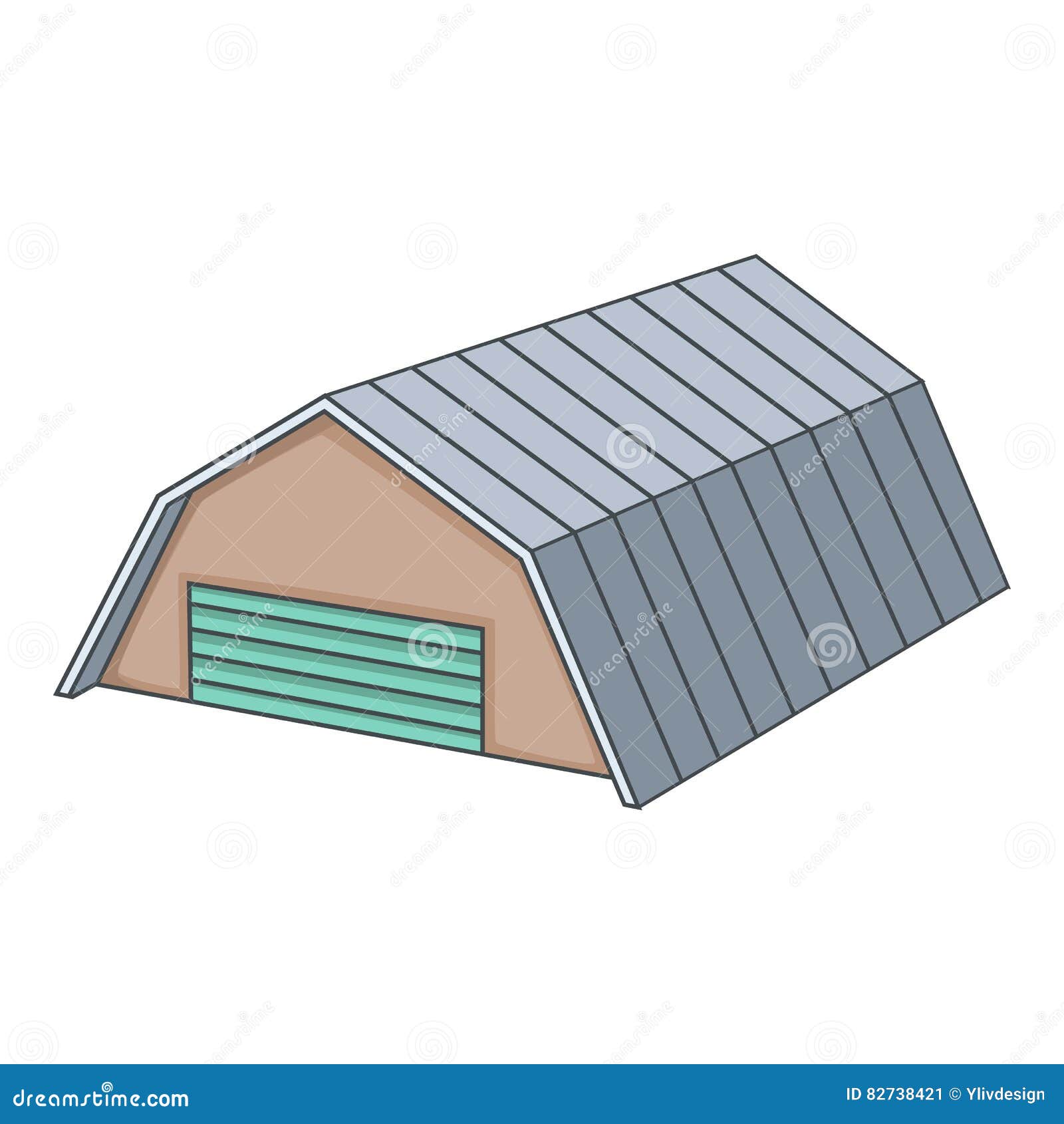 Industrial Warehouse Icon, Cartoon Style Stock Vector - Illustration of ...