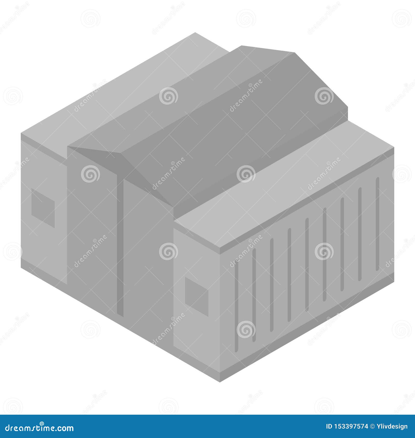 Industrial Warehouse Icon, Isometric Style Stock Vector - Illustration ...