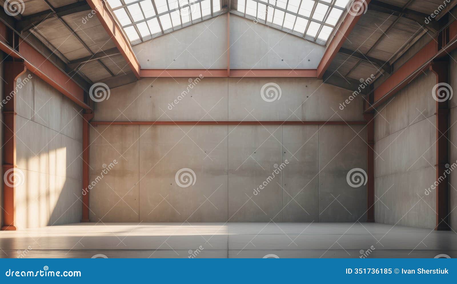 Industrial Warehouse Interior with Skylight Stock Image - Image of ...
