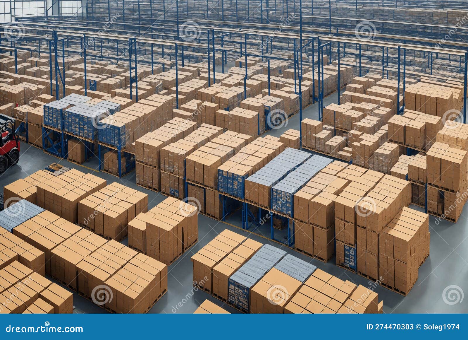 Industrial Warehouse, Shelving with Boxes. Generative AI Stock ...