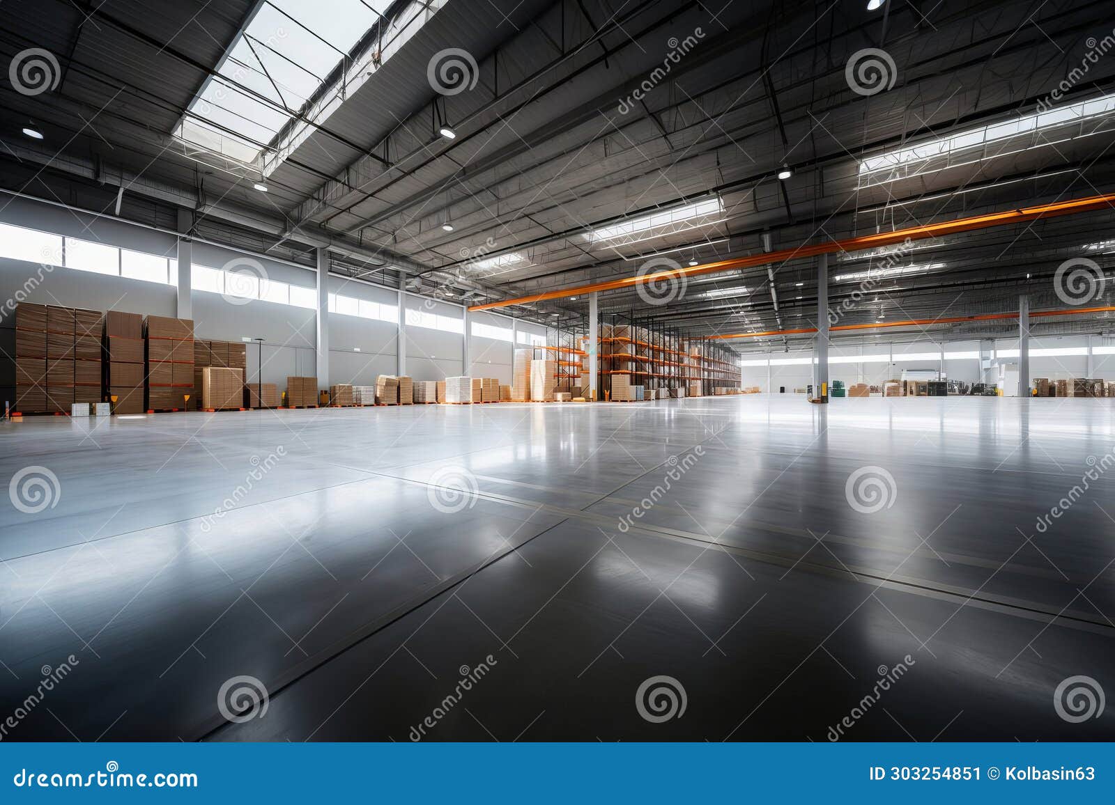 Industrial Warehouse Terminals Stock Image - Image of cargo, forklift ...
