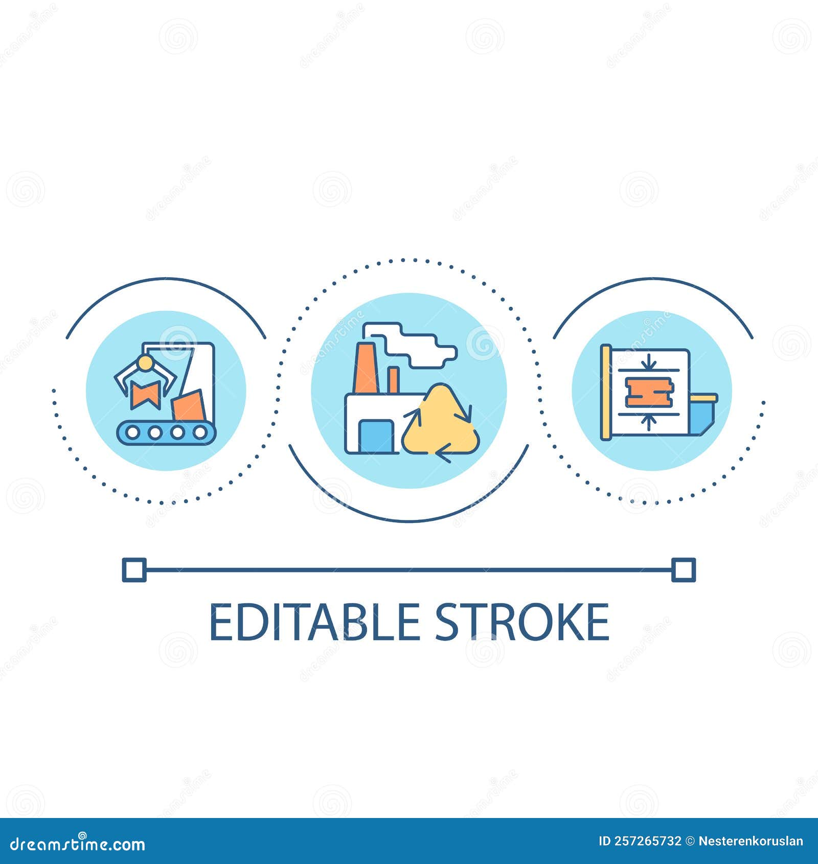 Industrial Waste Disposal Loop Concept Icon Stock Vector - Illustration ...