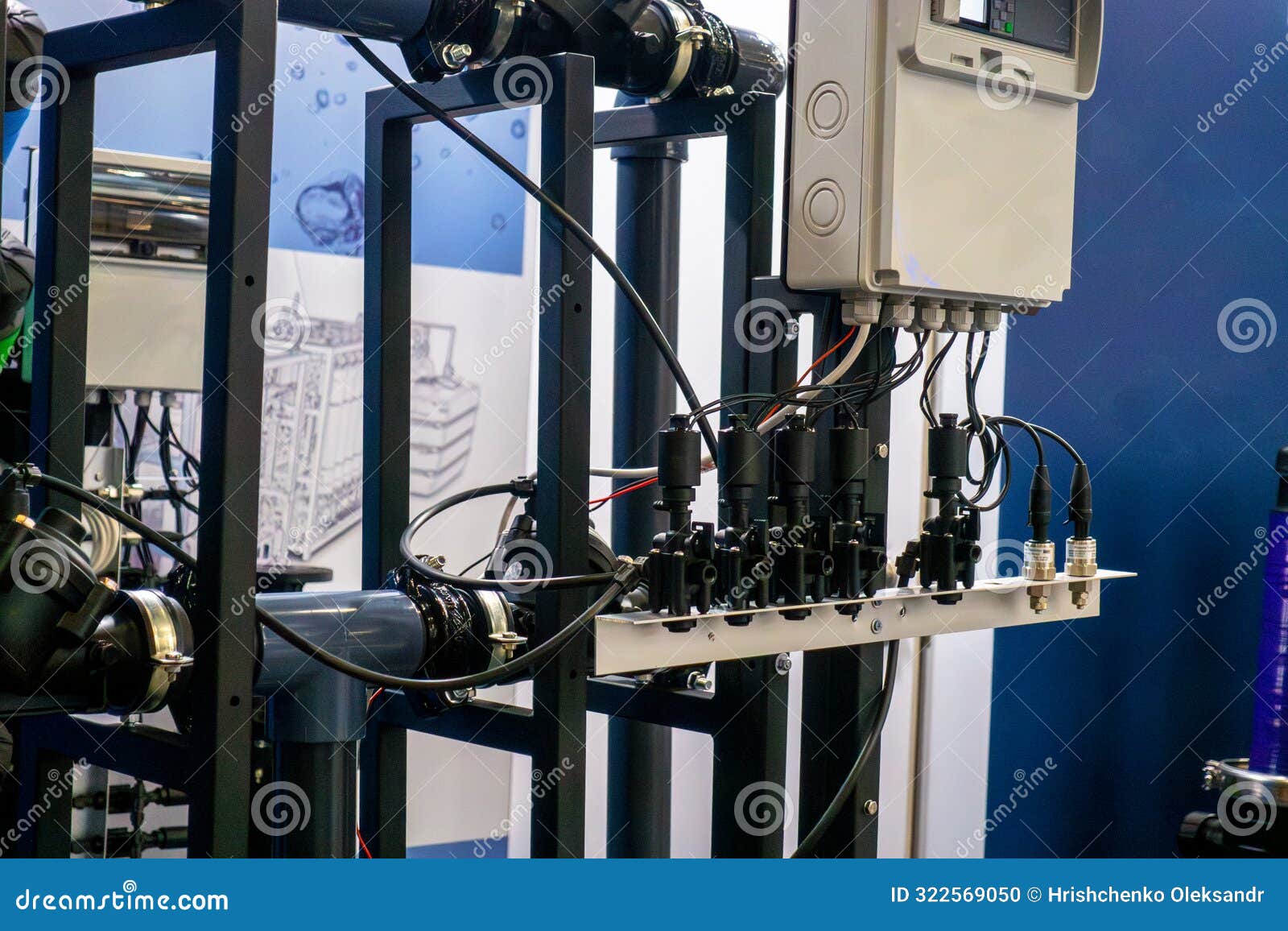 Industrial Water Treatment System with Control Panel Stock Photo ...
