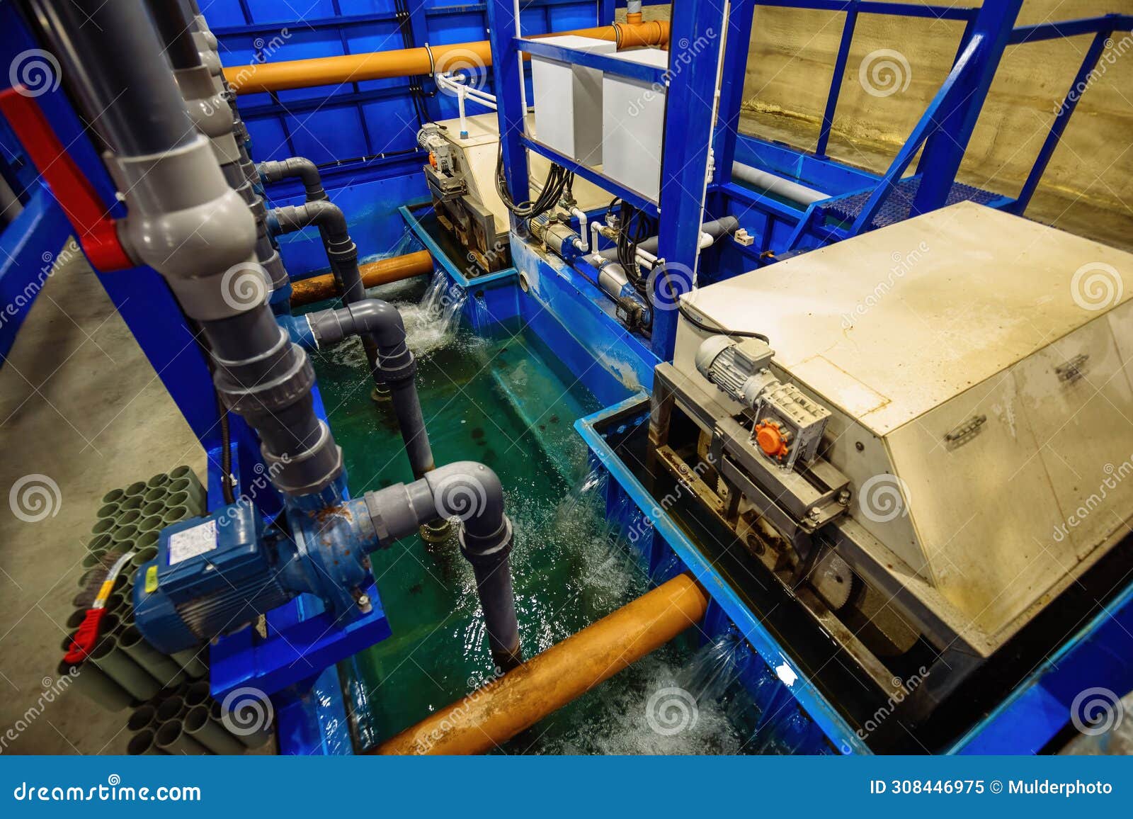 Industrial Water Treatment System in Fish Farm Stock Image - Image of ...