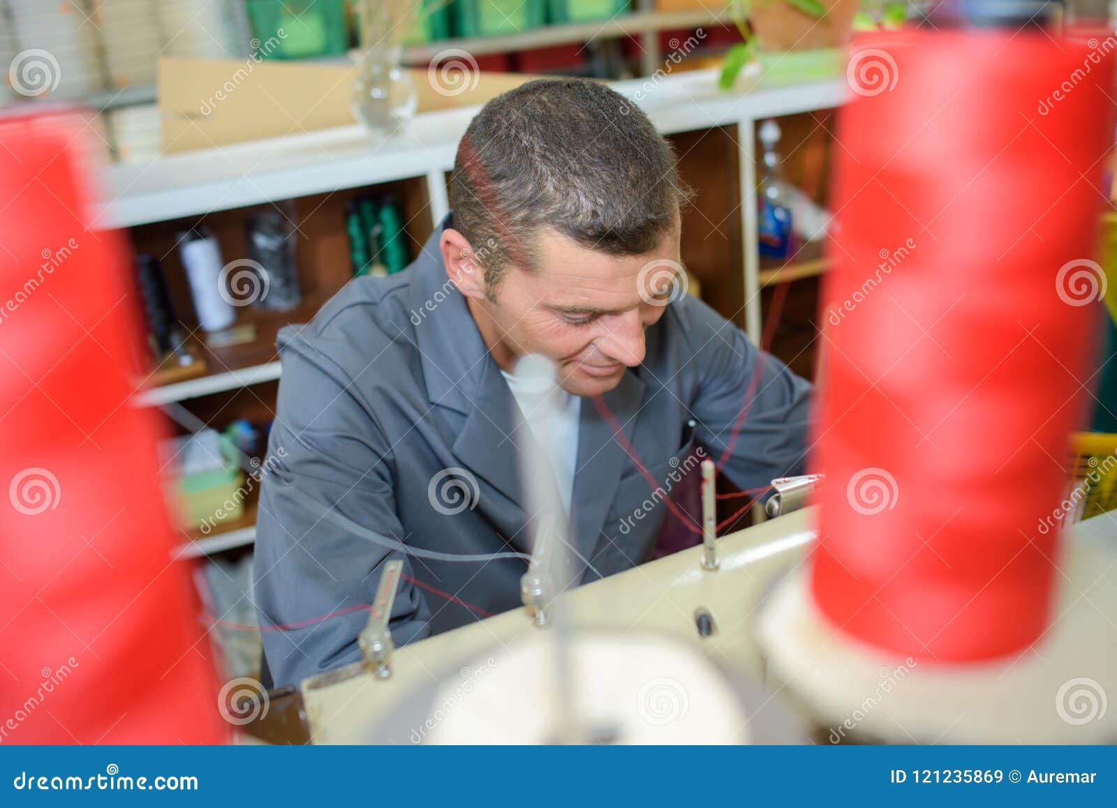 Industrial weaver at work stock image. Image of profession - 121235869
