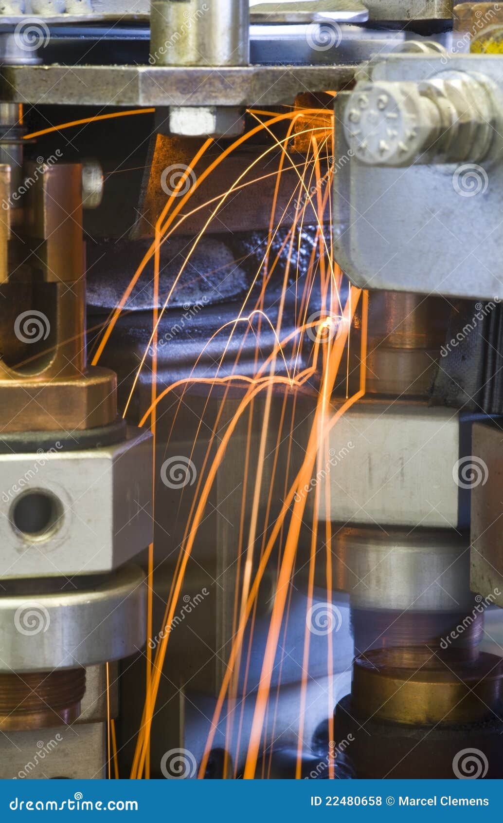 Industrial Welding Machinery at Work, in Motion. Stock Photo - Image of ...