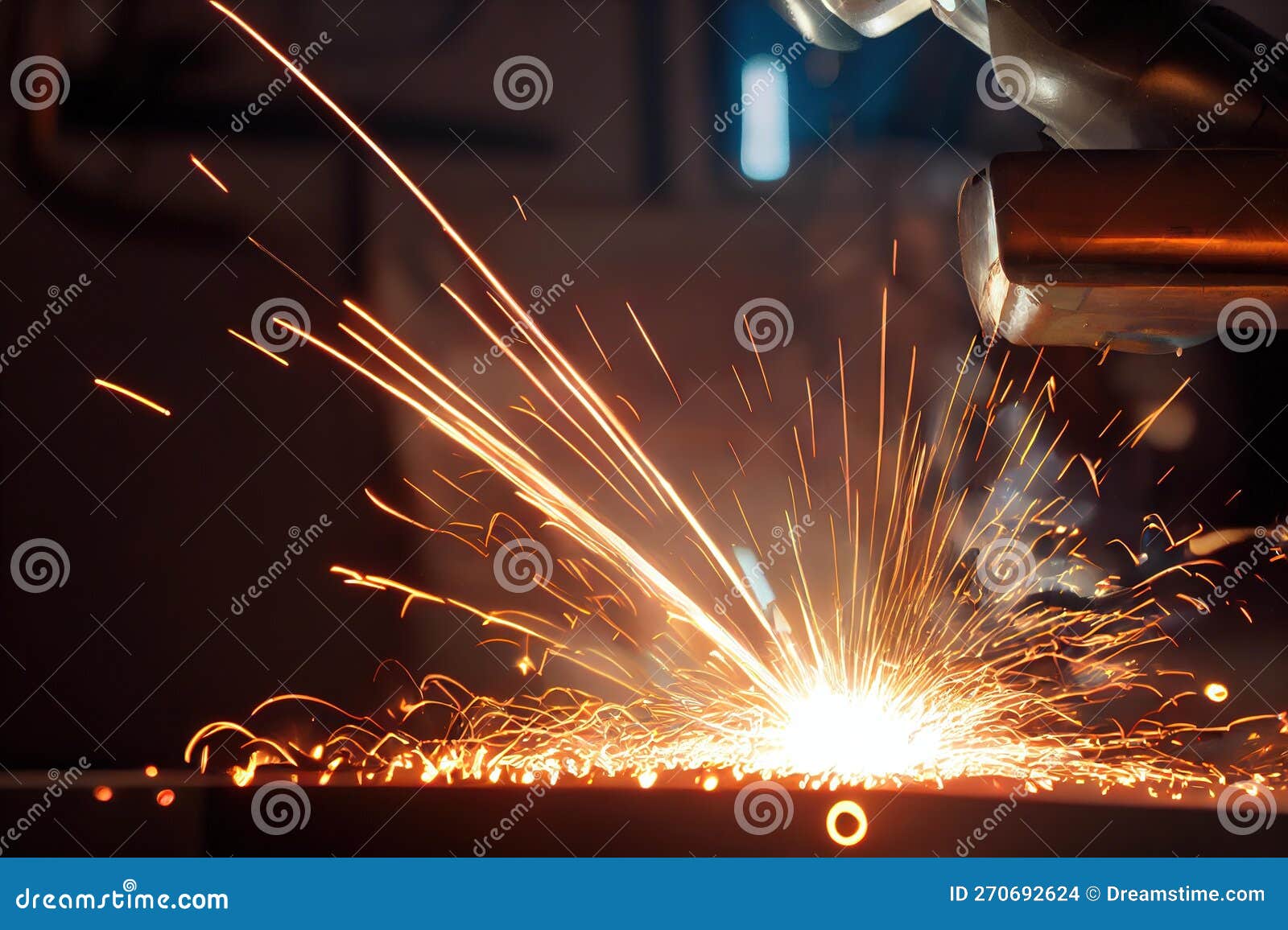 Industrial Welding Process Work with Metal Weld. Stock Illustration ...