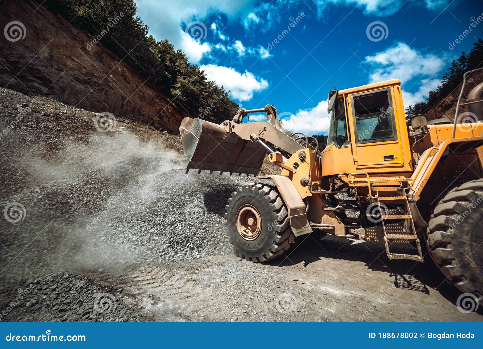Industrial Wheel Loader Working on Construction Site. Stock Photo ...