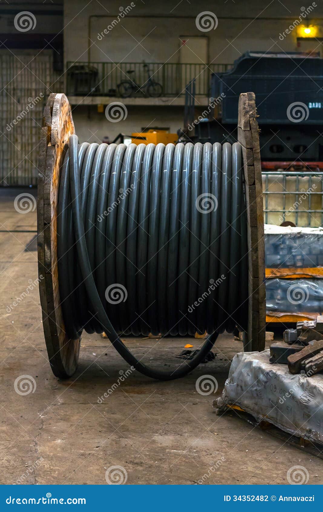 Industrial Wire in the Factory Stock Photo - Image of metallic ...