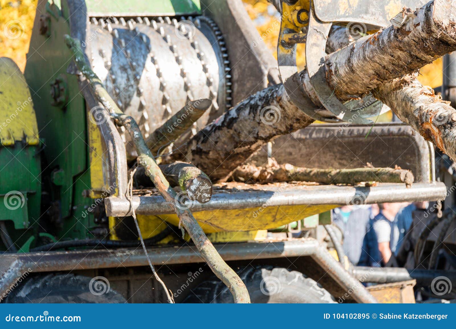 Industrial Wood Chipper in Action Stock Image - Image of gripper ...