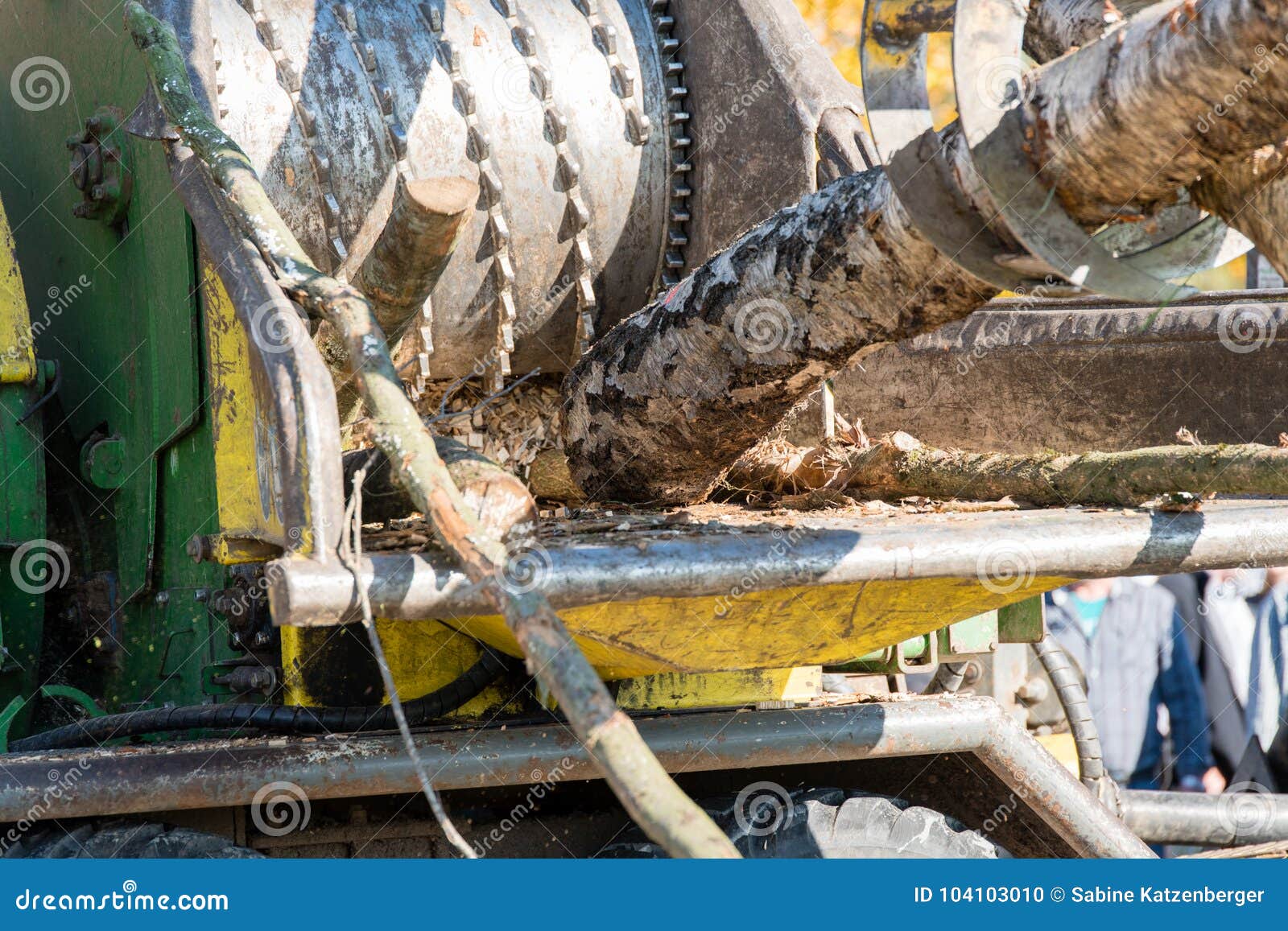 Industrial Wood Chipper in Action Stock Photo - Image of grab, mulching ...