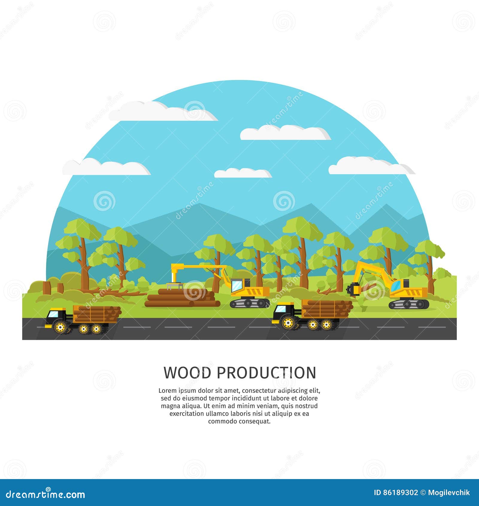 Industrial Wood Manufacturing Template Stock Vector - Illustration of ...