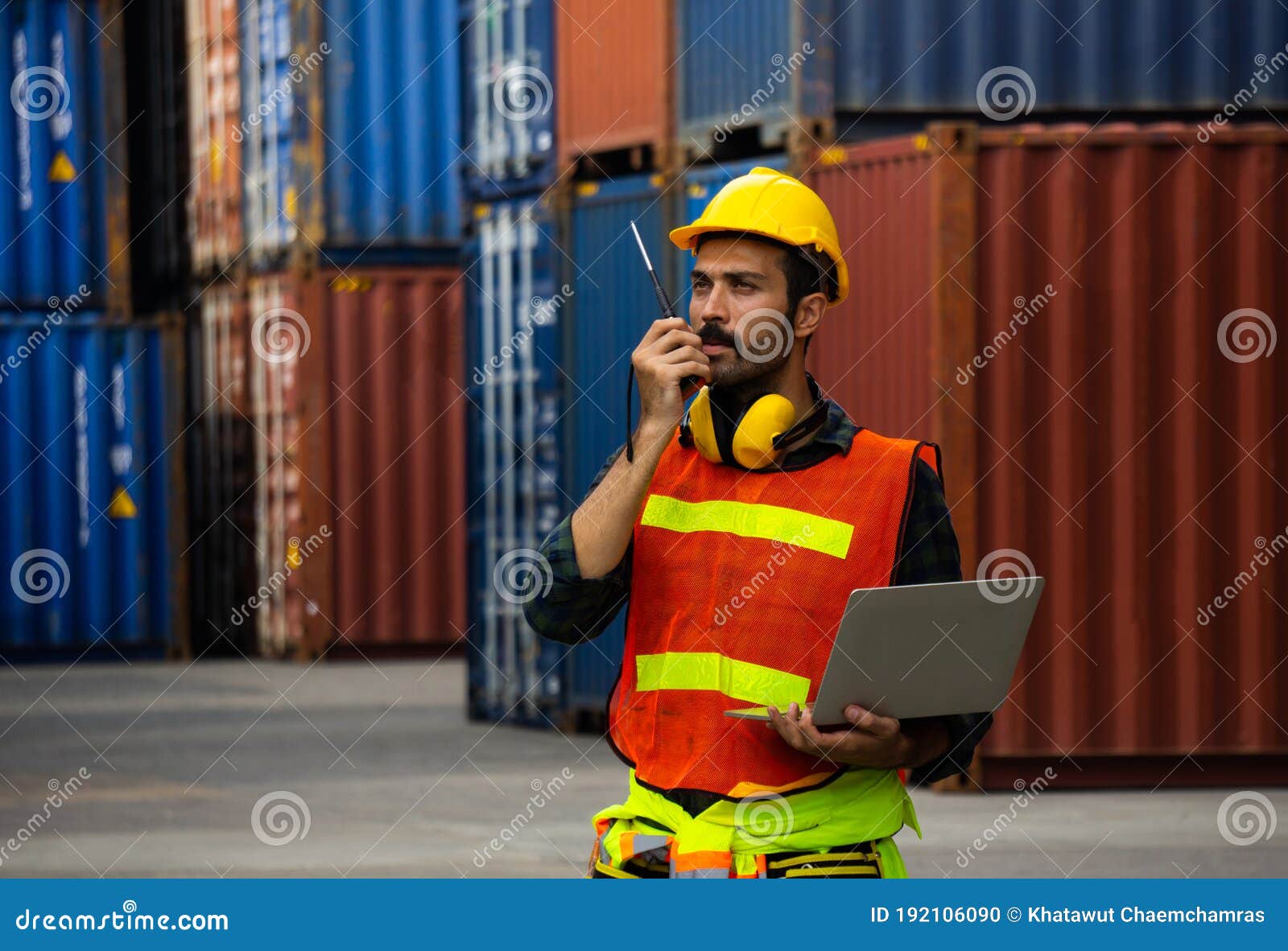 Industrial Worker is Controlling Container Loading in Import-export ...