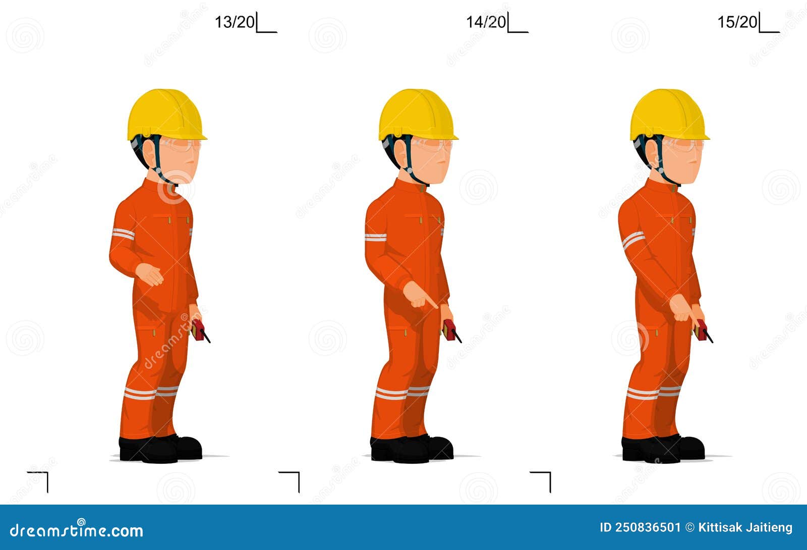 An Industrial Worker is Explaining Something on the Floor Stock Vector ...
