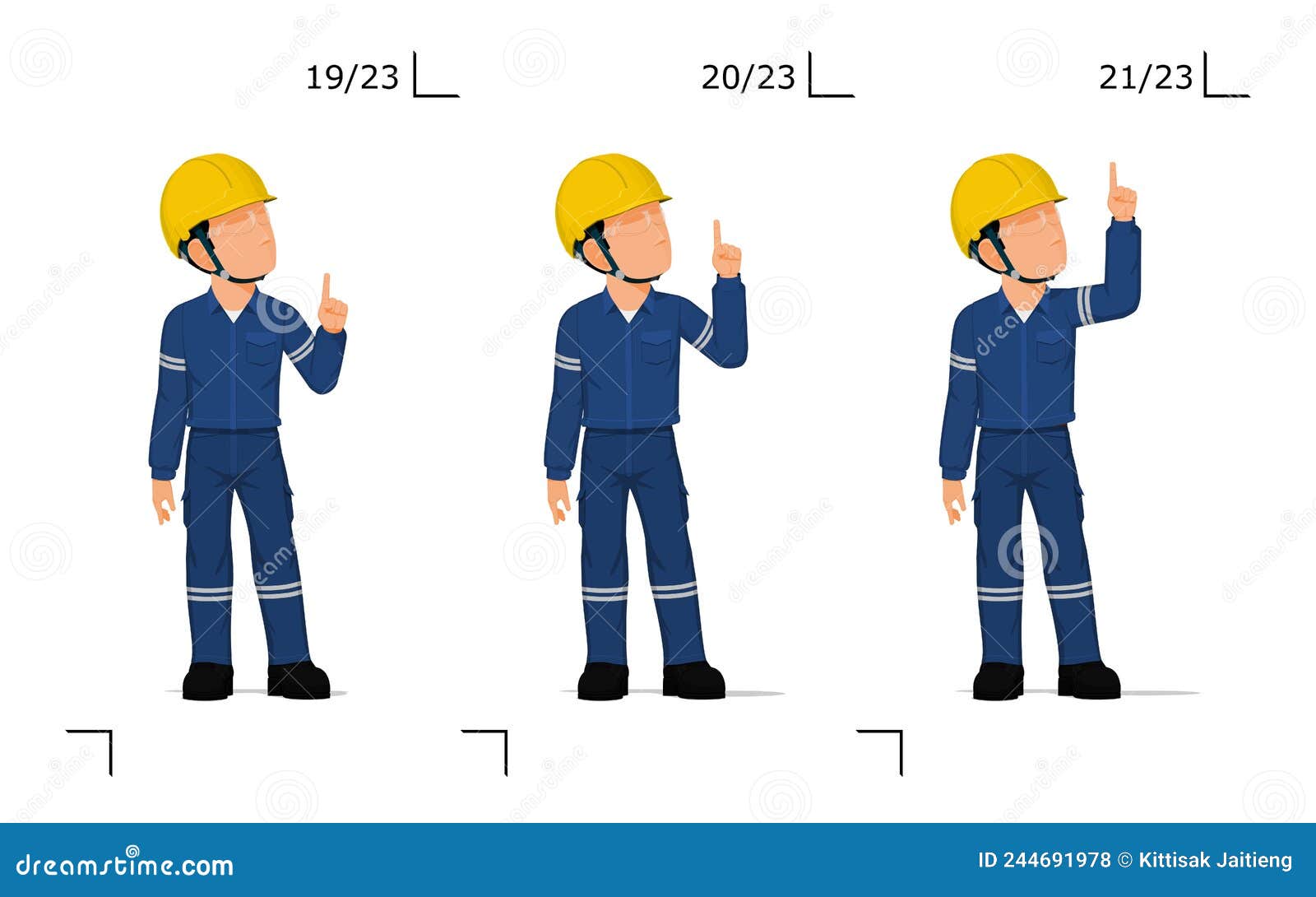 An Industrial Worker is Explaining Something Over His Head Stock Vector ...