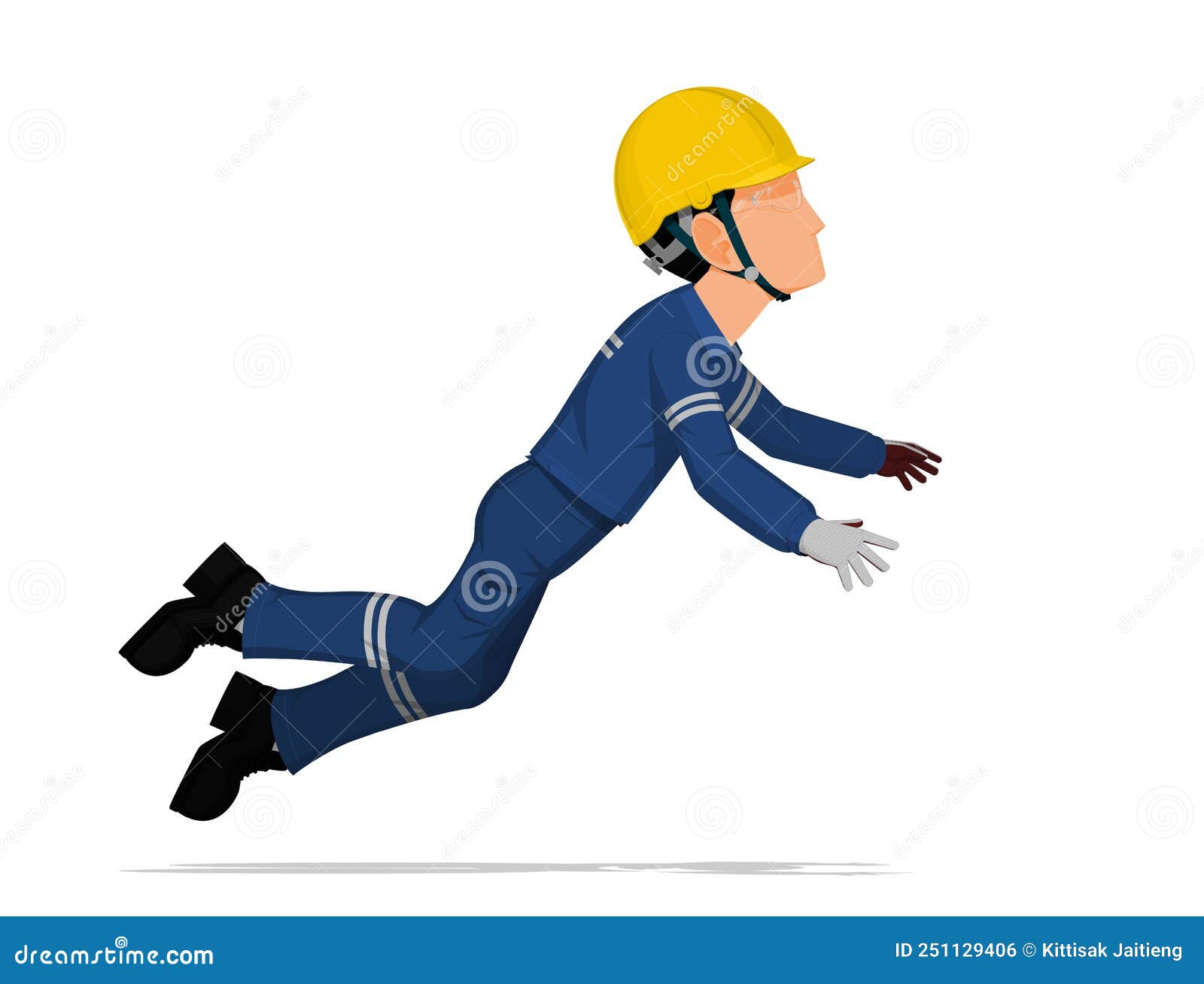 An Industrial Worker is Falling Down Stock Vector - Illustration of ...