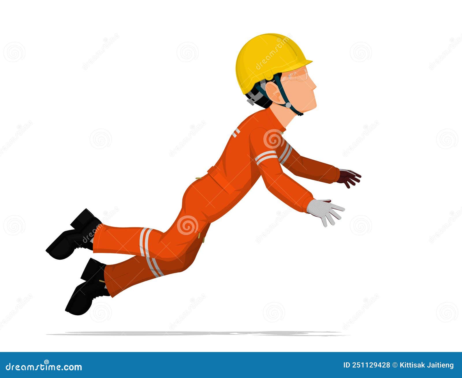 An Industrial Worker is Falling Down Stock Vector - Illustration of ...