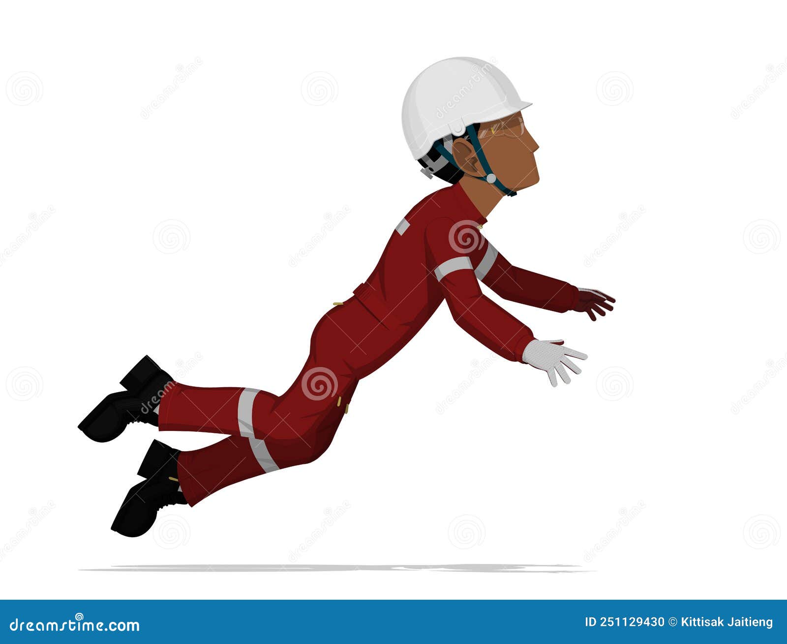 An Industrial Worker is Falling Down Stock Vector - Illustration of ...