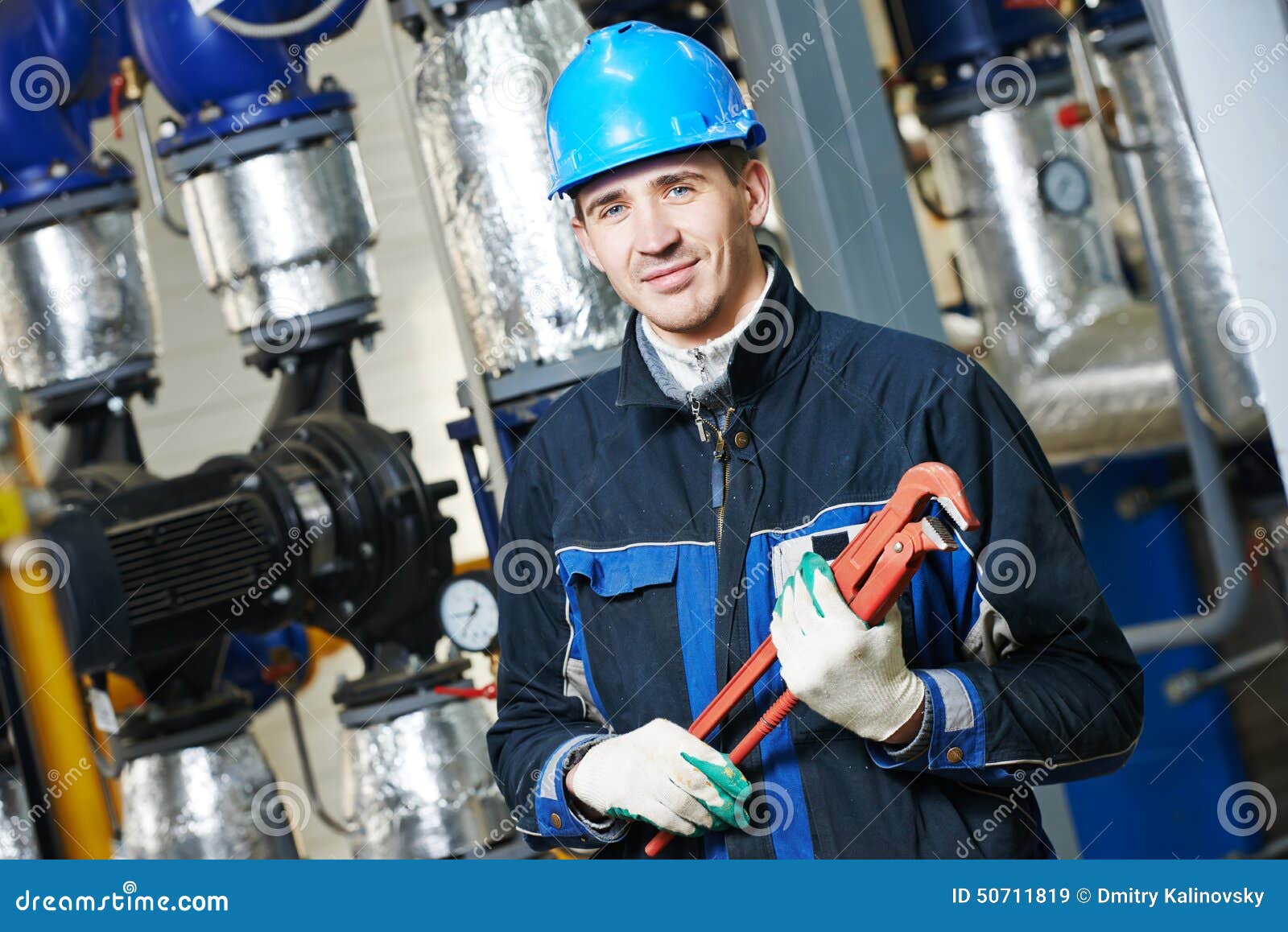 Industrial Worker at Insulation Work Stock Image - Image of plant, pipe ...