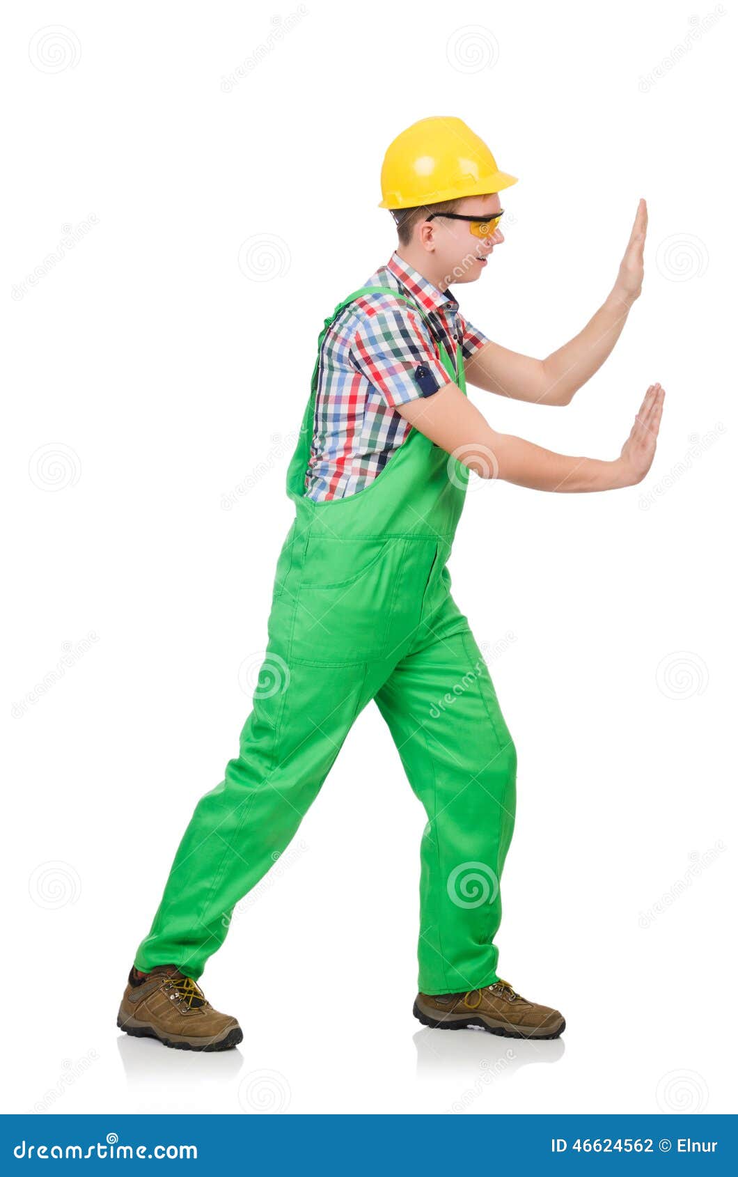 Industrial worker isolated stock photo. Image of propping - 46624562