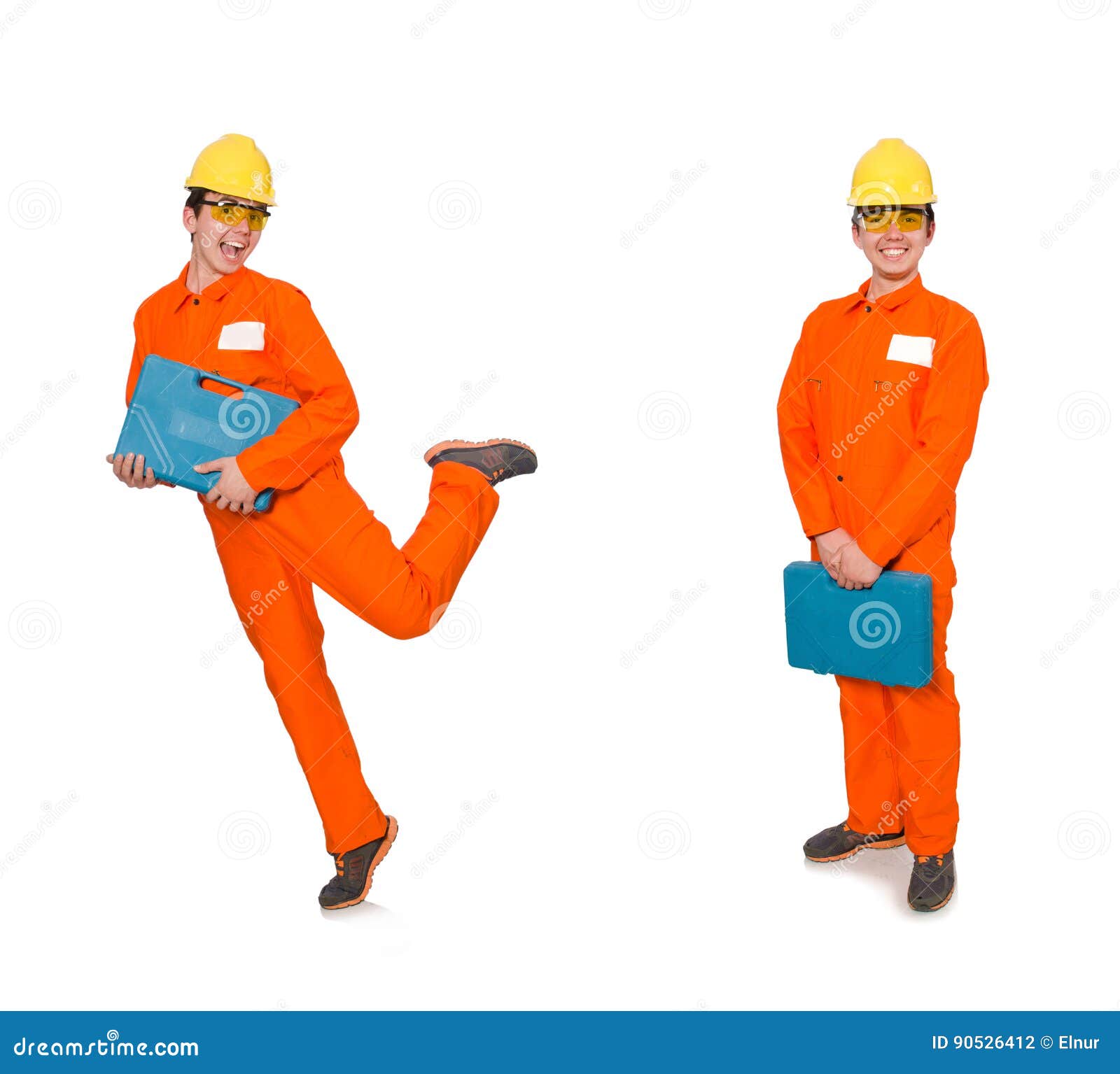 The Industrial Worker Isolated on the White Background Stock Photo ...