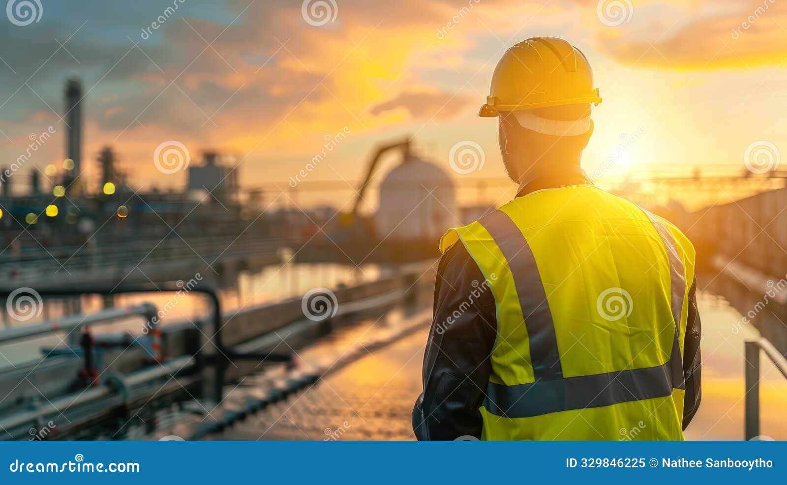 Worker Observing Offshore Oil Rig Operations Royalty-Free Stock Image ...