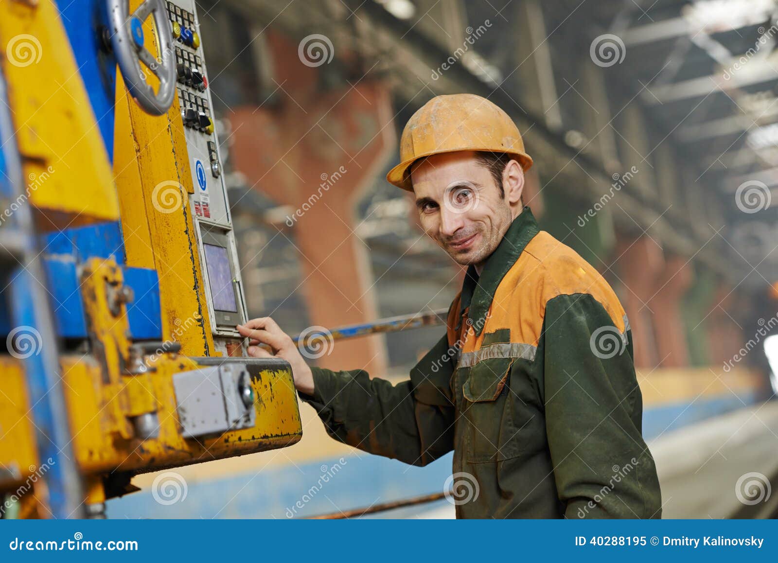 Industrial Worker Operating Machine Stock Image - Image of processing ...