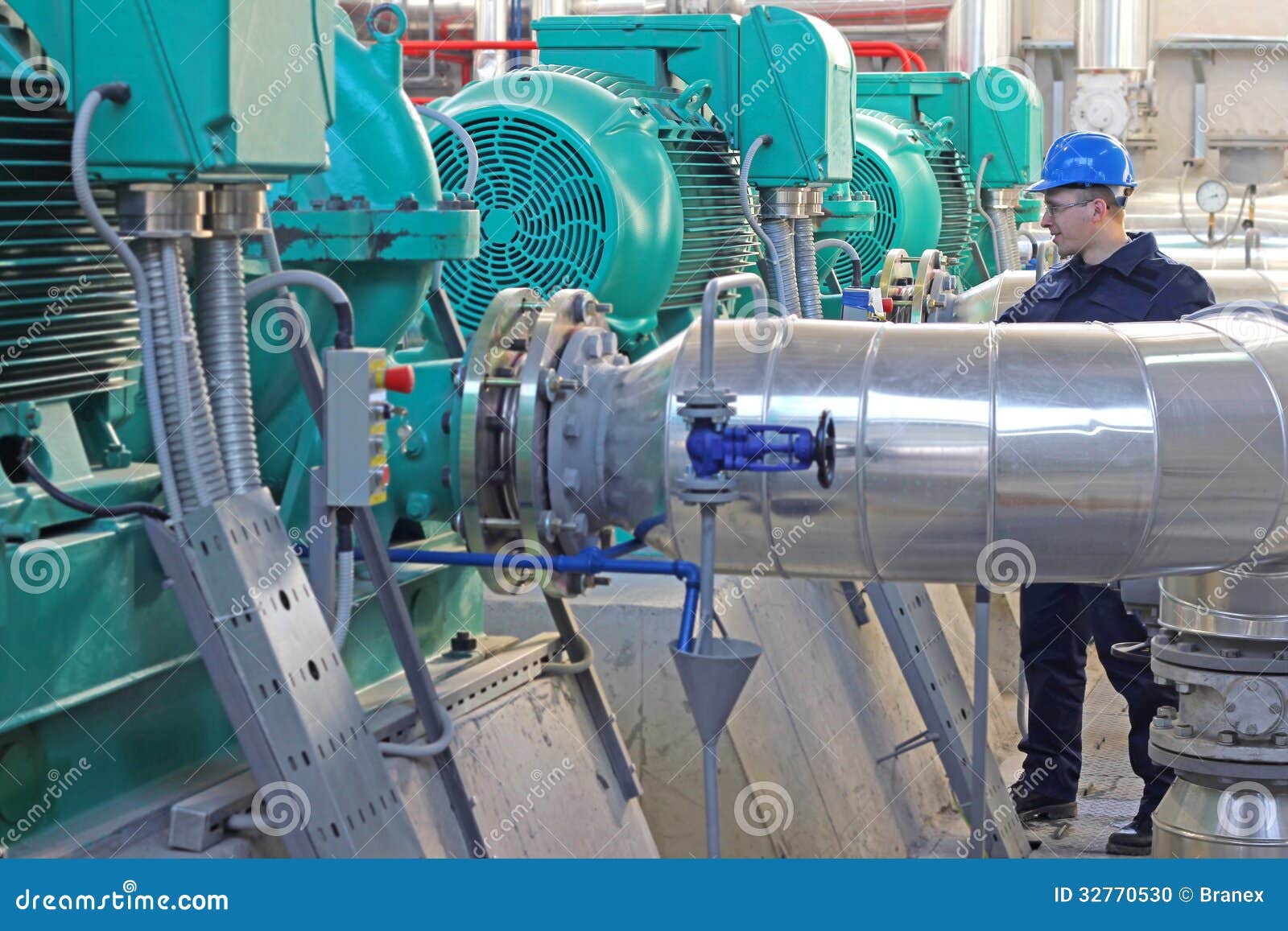 Industrial Worker in Power Plant Stock Photo - Image of industrial ...