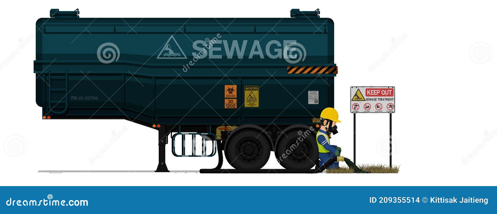 Caution Sewage Effluent Outfall Symbol Sign, Vector Illustration ...