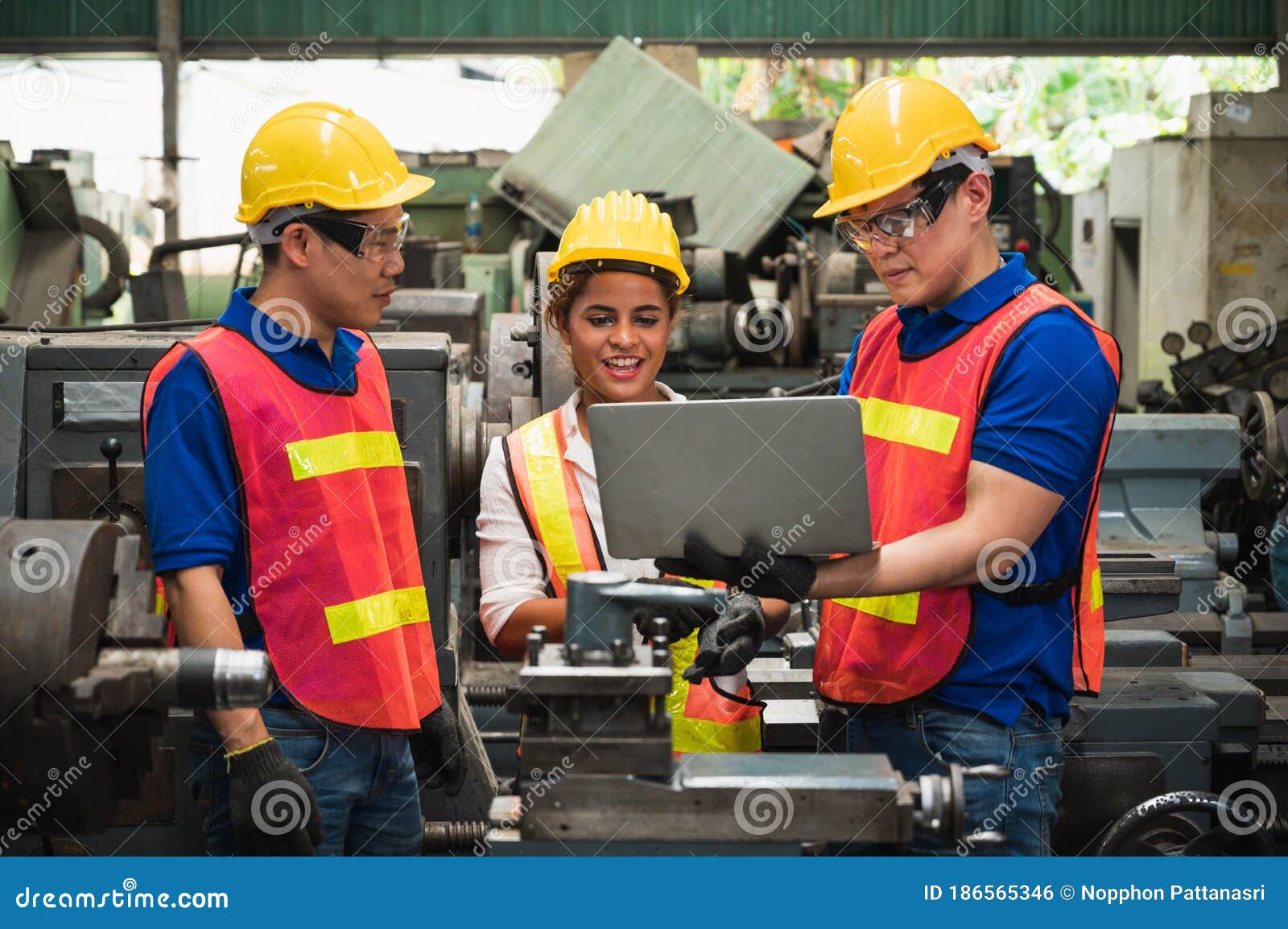 The Industrial Worker Team is Working on Various Projects in a Large ...
