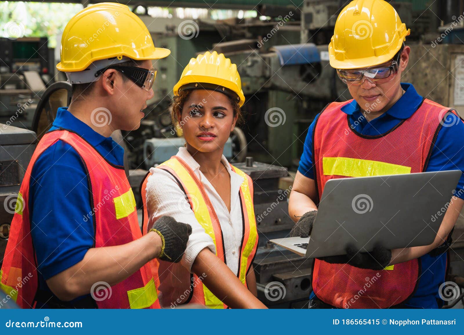 The Industrial Worker Team is Working on Various Projects in a Large ...