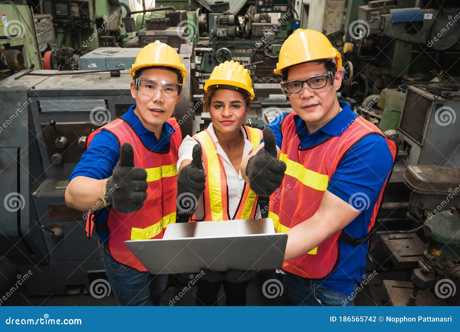 The Industrial Worker Team is Working on Various Projects in a Large ...