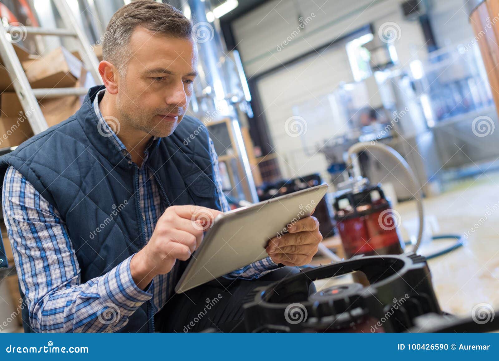 Industrial Worker Using Tablet Stock Photo - Image of industry, system ...